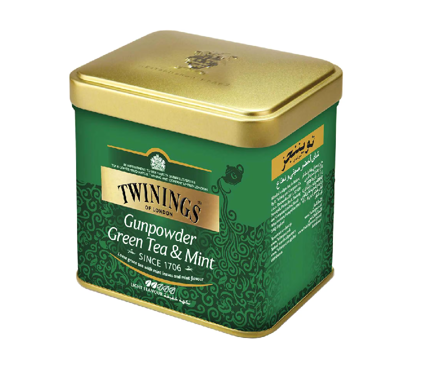 Twinings Gun Powder Green Tea with Mint, Tin - 200g